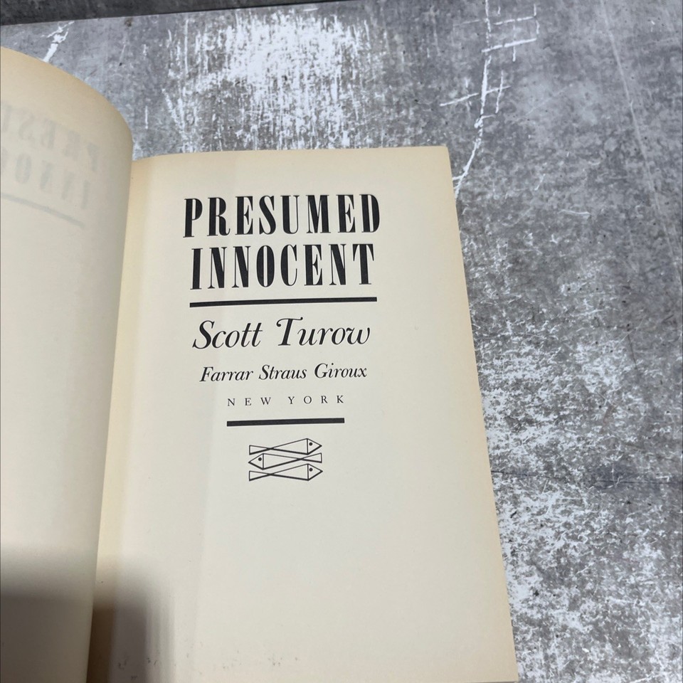 presumed innocent book, by Scott Turow, 1987 Hardcover | eBay