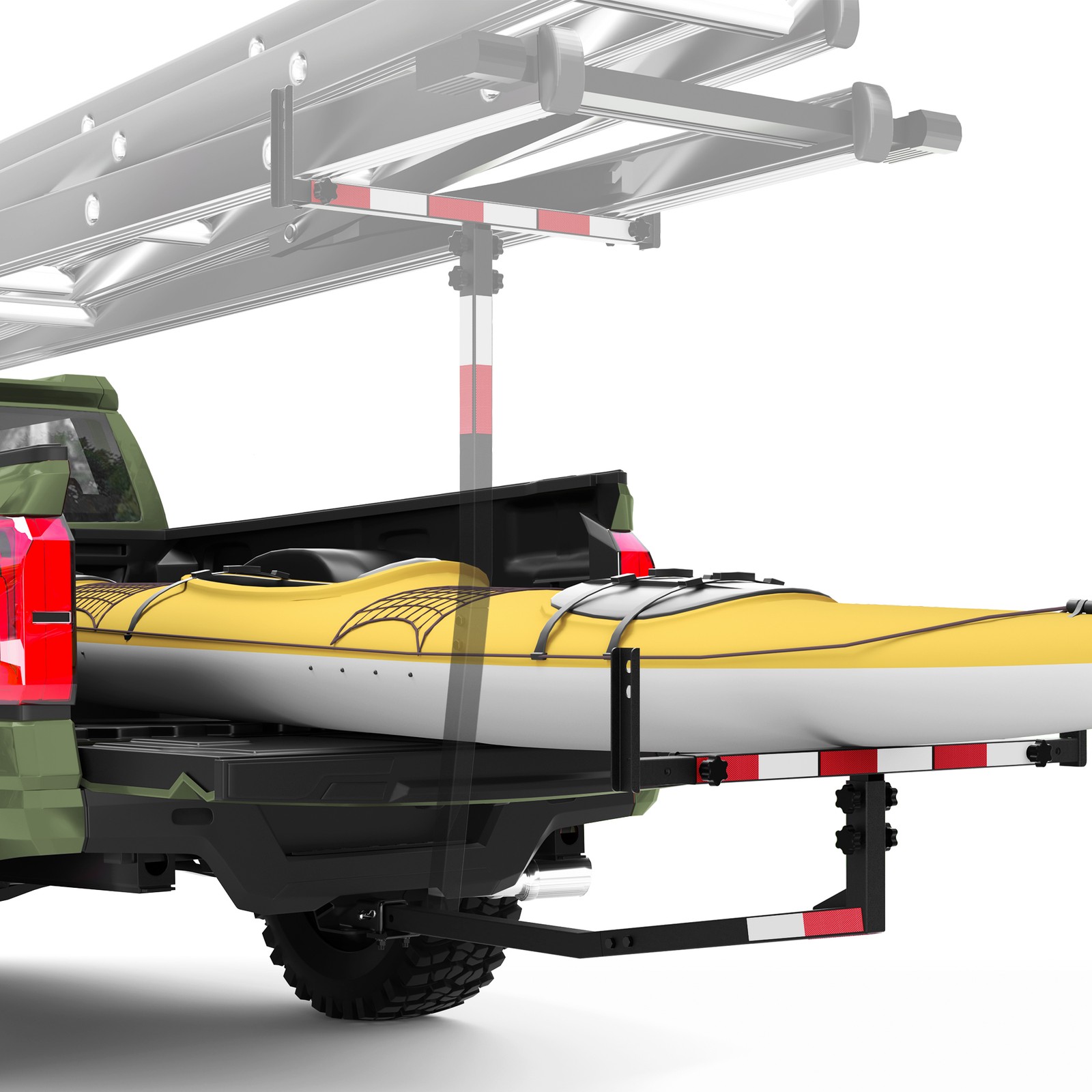 Truck Bed Extender Trailer Mount 2-in-1 Adjustable Extension Rack for ...
