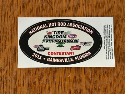 NHRA 2011 Gator Nationals Gainesville, Florida Drag Race Contestant ...