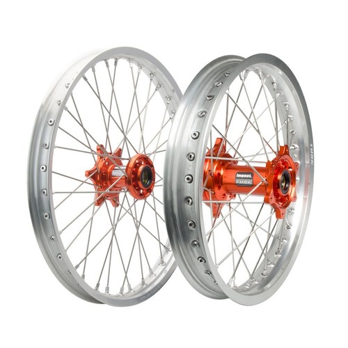 Tusk Impact Front & Rear Wheel 1.60x21/2.15x18 Silver Rim/Silvr Spoke ...