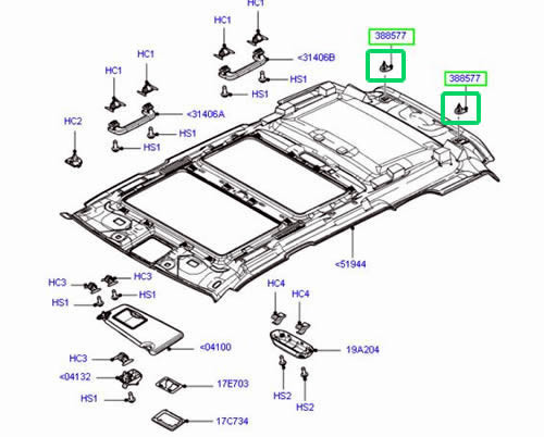 Land Rover FREELANDER L359 Roof Inner Headliner Pin LR078366 OEM for ...