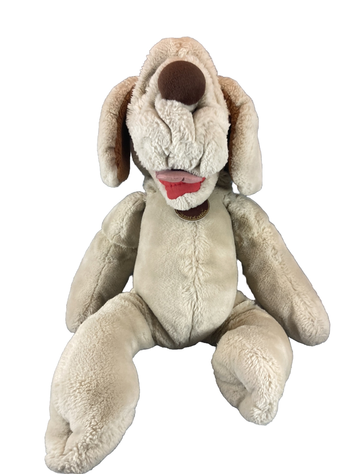 Vintage Wrinkles Ganz Bros 1981 Large Plush Tan Dog Hand Puppet 16 ...