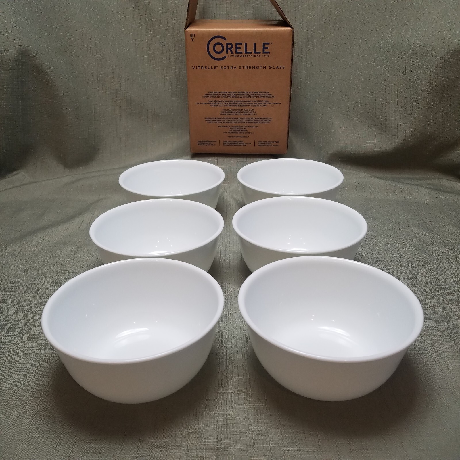 6-Corelle Winter Frost 28-oz Soup/Cereal Bowls Set of 6 NEW! | eBay