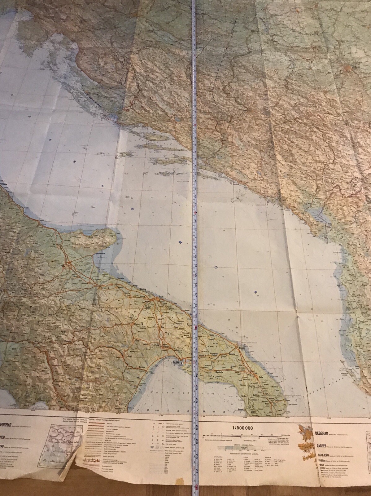 BIG VINTAGE MILITARY JNA MAP YUGOSLAVIA RV-PVO YUGOSLAV AIR FORCE ...