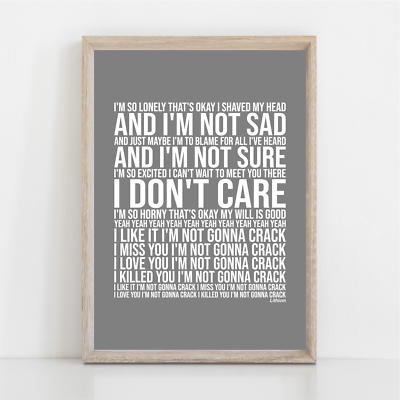Nirvana LITHIUM Song Lyrics Poster Print Wall Art | eBay