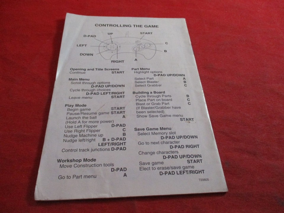 Virtual Pinball Sega Genesis Instruction Manual Booklet ONLY | eBay