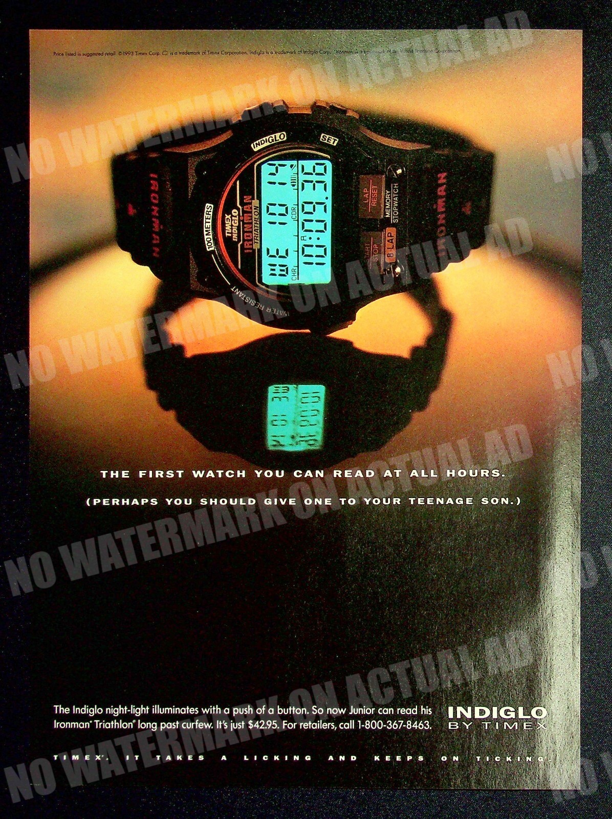 Timex Indiglo Watch 1993 Trade Print Magazine Ad Poster ADVERT | eBay