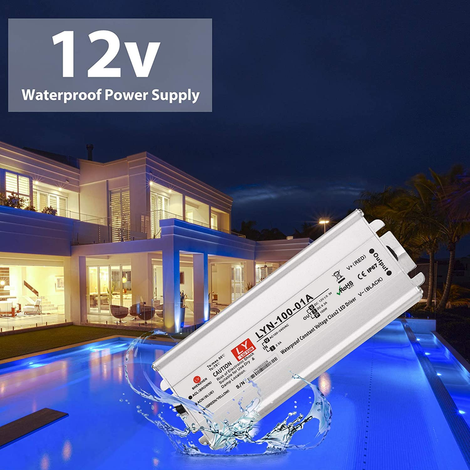 LED Driver 100 Watts 110V AC to 12V DC Low Voltage Output, IP67 ...