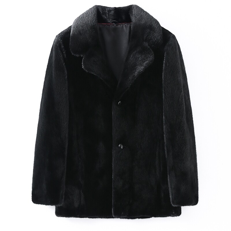 Winter Mink Coat Men's Mink Fishing Mink Fur Collar Plus Thick Warm Fur ...