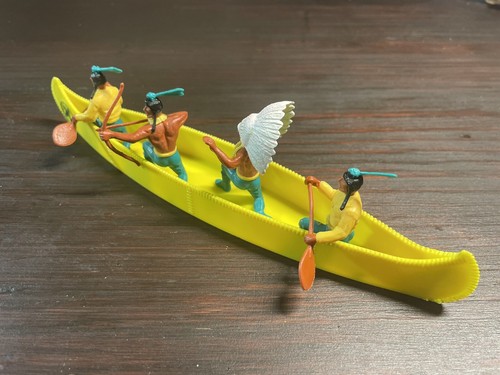 Timpo Indian War Canoe - Yellow Colour - Wild West - 1970's | eBay