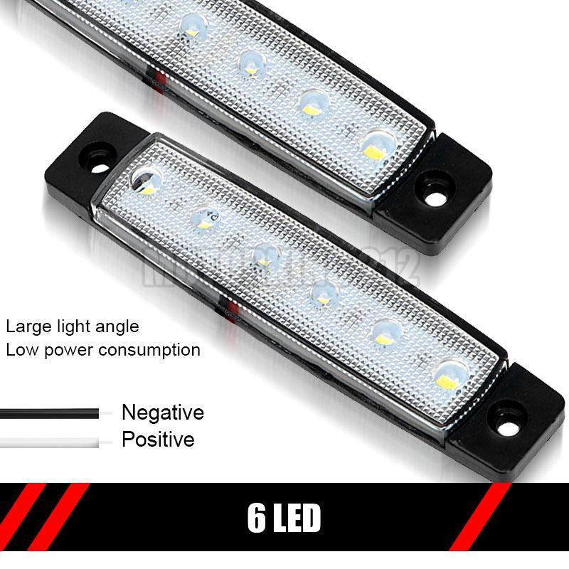 10X 6 LED Clearance lights Side marker White Trailer Truck Caravan RV ...