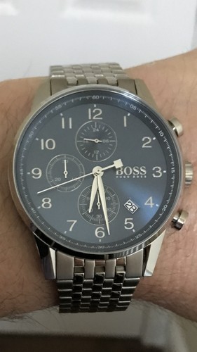 HUGO BOSS 1513498 Navigator Blue Dial Chronograph Wristwatch for Men ...