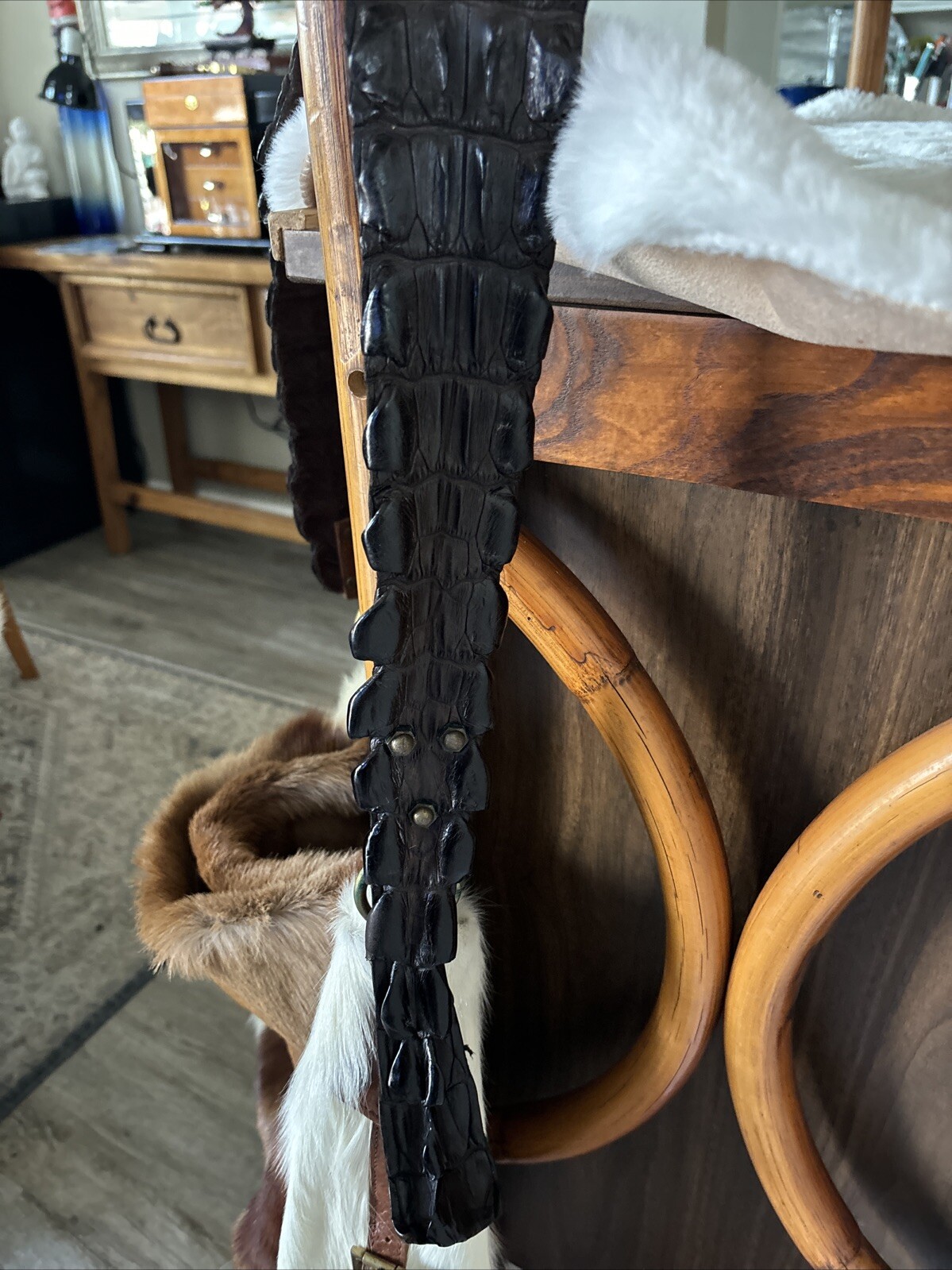 Springbok Fur , Crocodile Tail Tote Shoulder Bag, Hand Make. | eBay