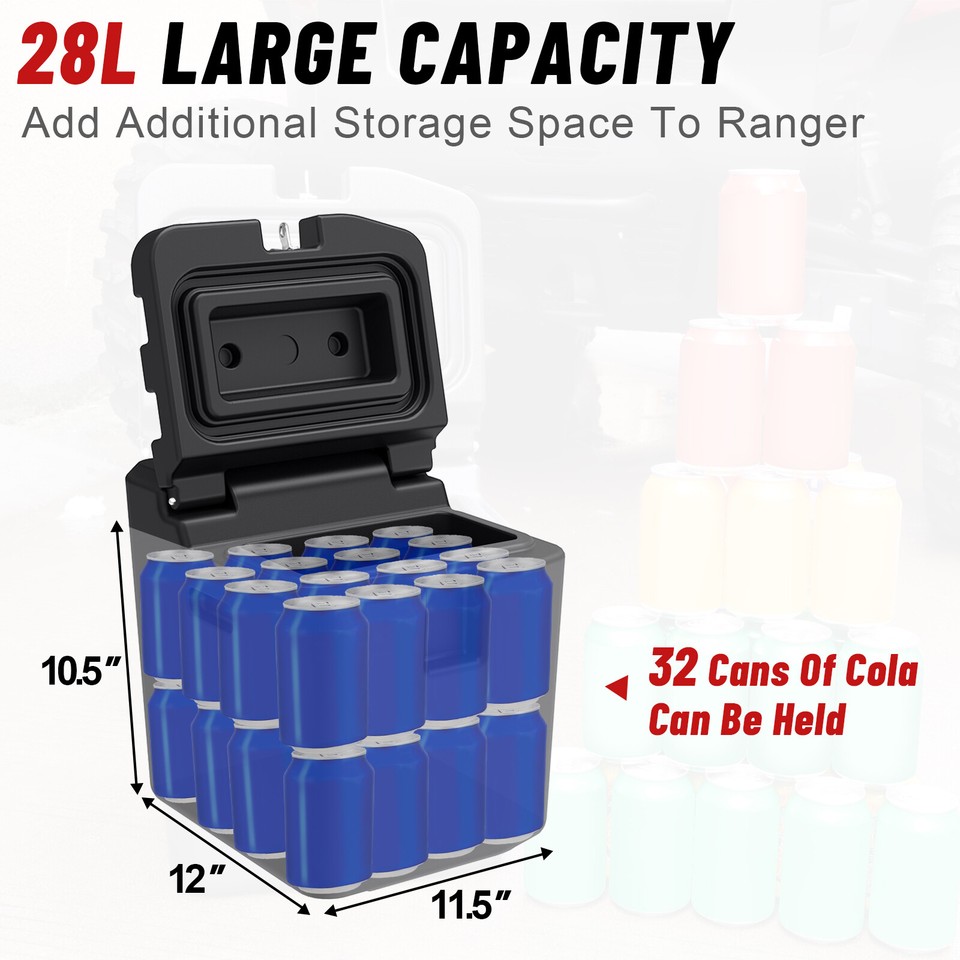 For Polaris Ranger XP 1000/Crew 2018-2025 Under Seat Storage Box with ...