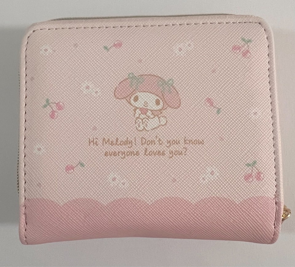 Sanrio My Melody Small Bifold Wallet Pink Zip Coin Purse Kawaii Japan ...