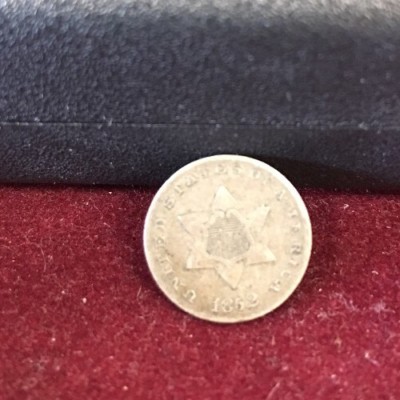 1852 Three 3 Cent Silver Piece Type 1 Trime Coin | eBay