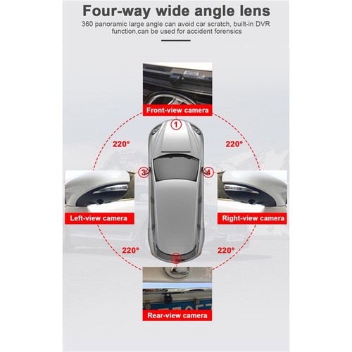 360 Degree HD Camera Car SVM Bird Eye Surround View Parking Monitor DVR ...