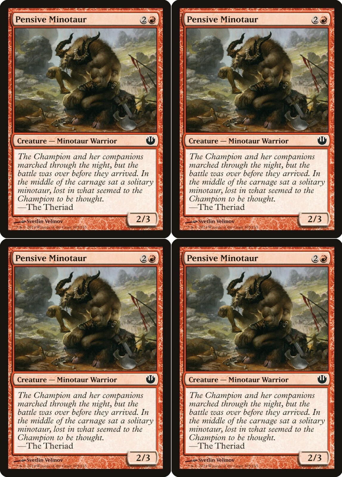 Pensive Minotaur X4 Journey into NyxMTG Magic the Gathering NM/LP 2Fire ...