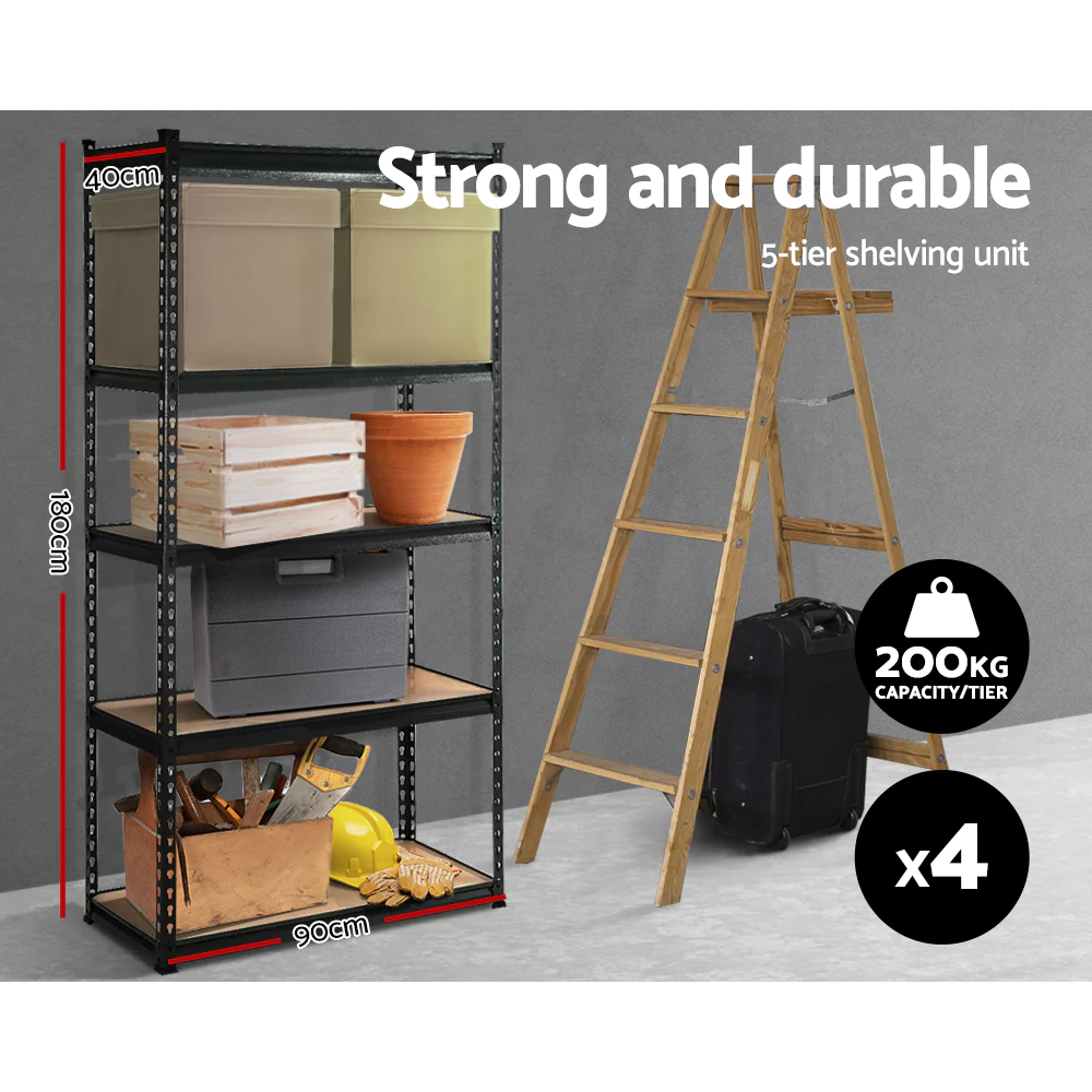 NNEDSZ 4X1.8M Garage Shelving Warehouse Rack Storage Shelves Pallet ...