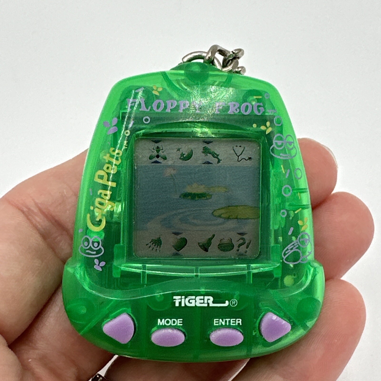 Vintage Giga Pets Floppy Frog Tiger Electronics 1997 Retro Gigapet ...