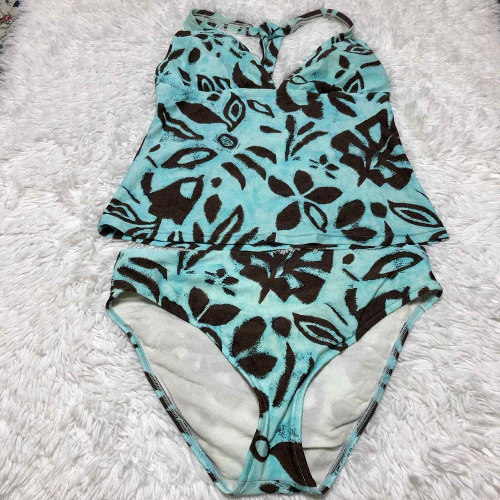 Sunsets Womens Swimsuit Large 2 piece Floral Bikini Bathing Suit L | eBay