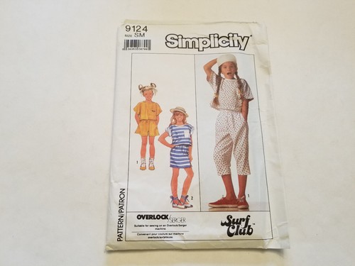 Vintage Simplicity Pattern 9124 Girls' Knit Top, Pants, Shorts & Skirt ...