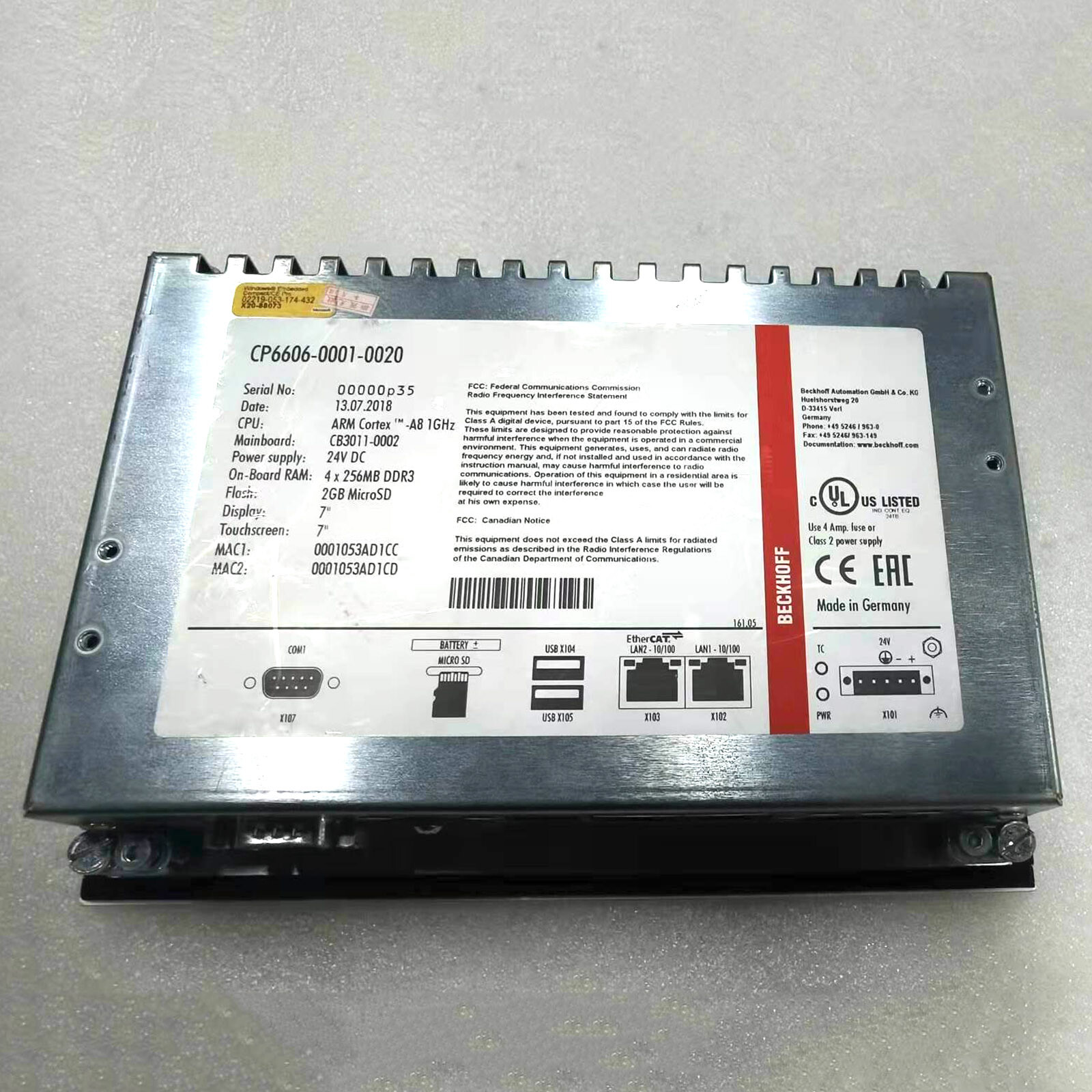 1PC Used For Beckhoff touch screen CP6606-0001-0020 Free Shipping#QW | eBay