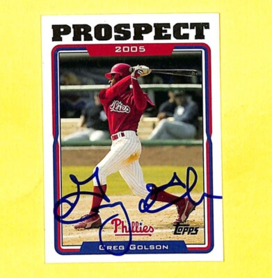 Greg Golson Signed Auto 2005 Topps Update Rookie Card UH100 Phillies ...