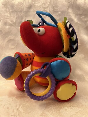 LAMAZE RED ELEPHANT RATTLE PLAY & GROW SOFT TOY TEETHING BABY TODDLER ...