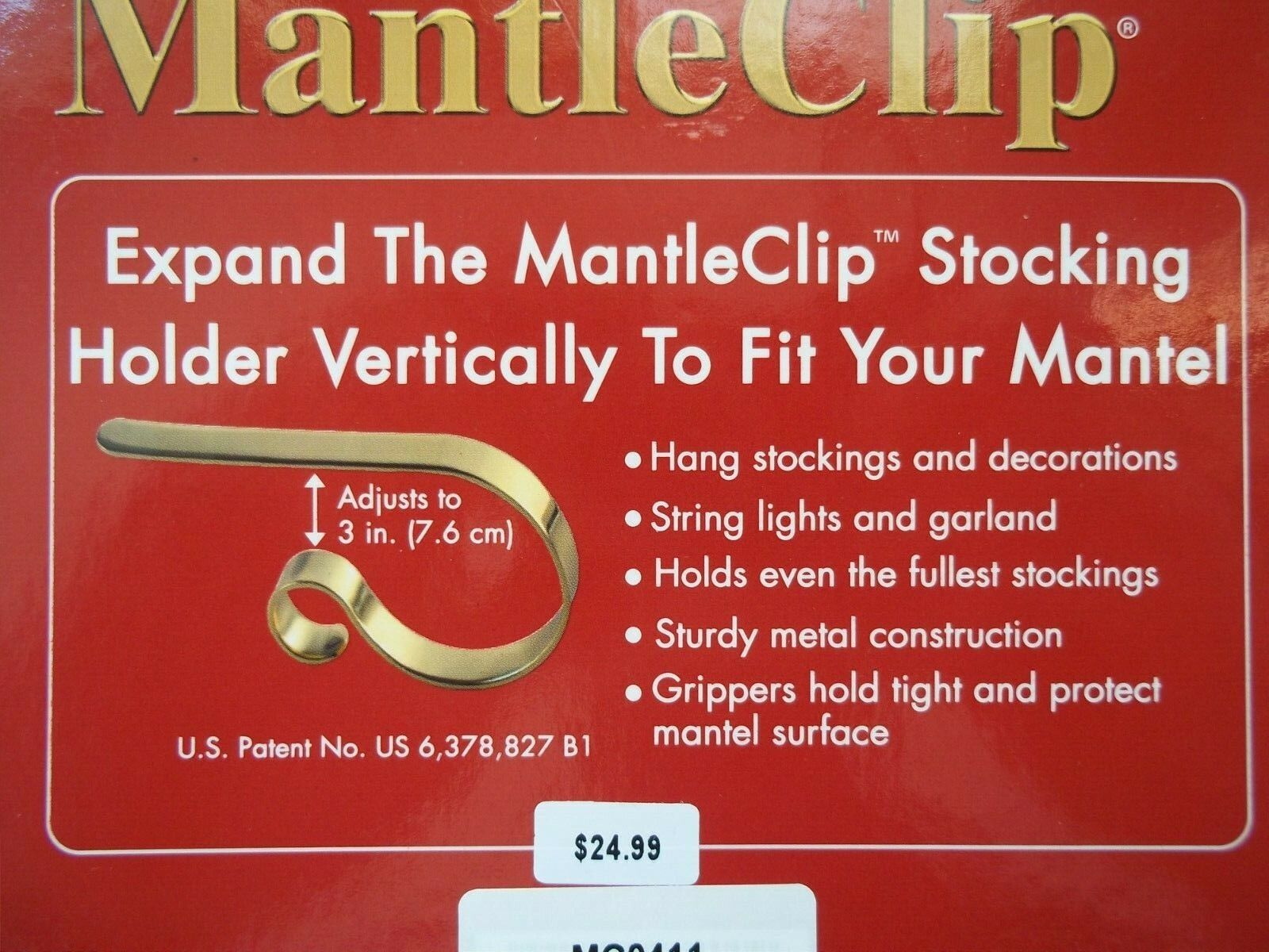 4 Adjustable MANTEL CLIPS The Original HANG Full Stockings HD HAUTE ...