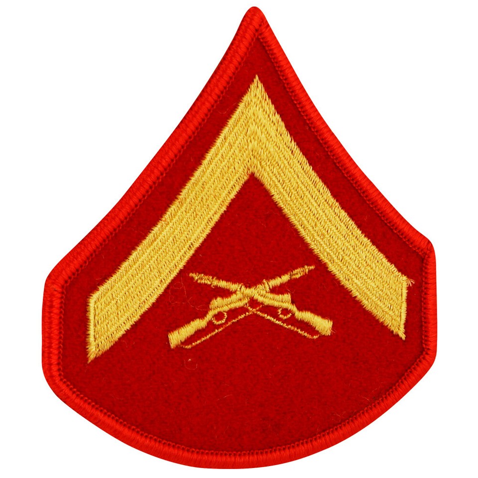 Female Chevron Gold Lance Corporal LCPL E3 Cloth Rank Sew On Pair | eBay