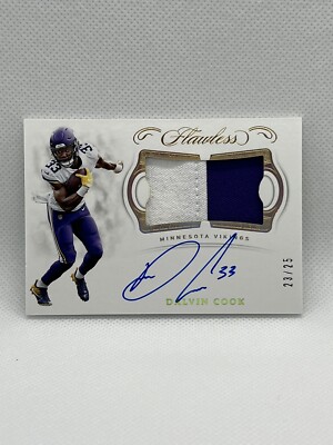 2018 Flawless Dalvin Cook Patch Auto #23/25 Dual Patch Purple White | eBay