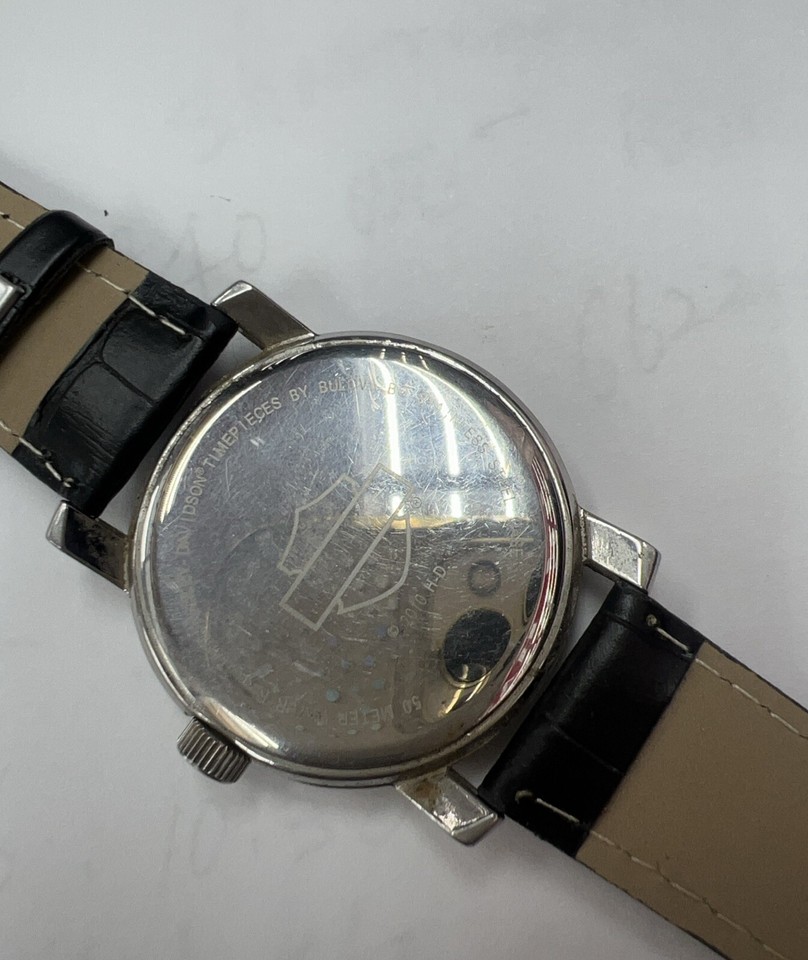 Harley Davidson Motorcycles Wrist Watch Black Band Bulova Watch New ...