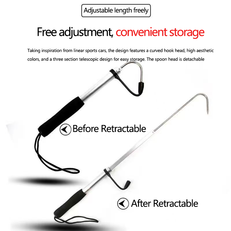 New Portable Telescopic Fish Gaff Hook About 28-60cm Stainless Steel ...