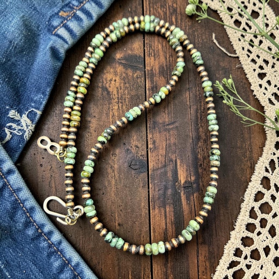 NAVAJO Pearl Petite Turquoise Desert Southwest Native Bench Beads ...