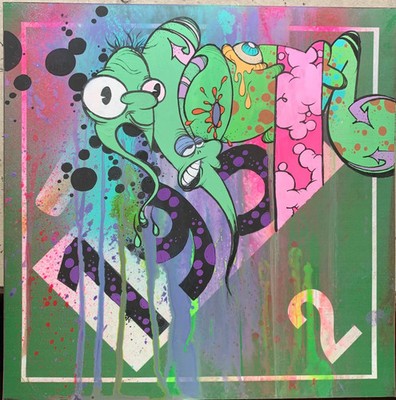 *ORIGINAL ART* GHOST RIS Cousin Frank 11x11" Graffiti Truck Placard ...