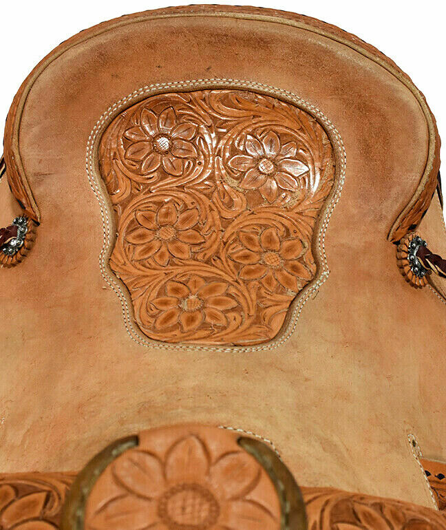 Western hot seat wade saddle 16" on Eco leather buffalo natural drum ...