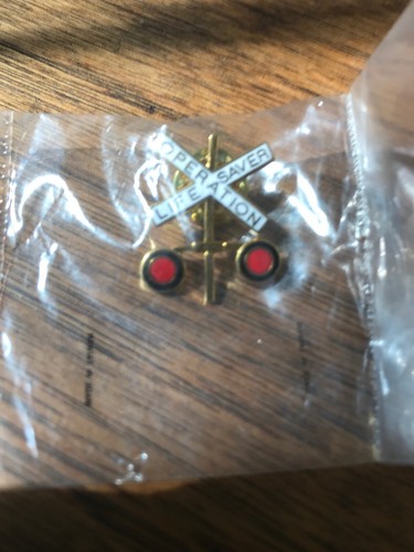 Vtg Railroad Crossing Pin Operation Life Saver Lapel Tie Tack Train ...