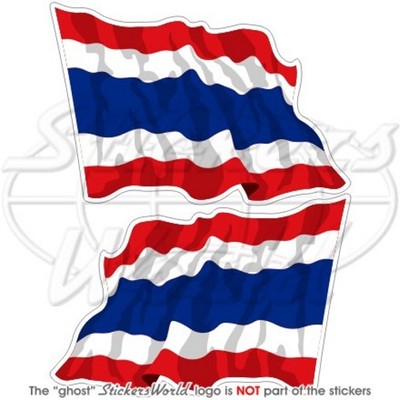 THAILAND Wehende Flagge Thai SIAM Siamese Fahne Vinyl Sticker Aufkleber ...