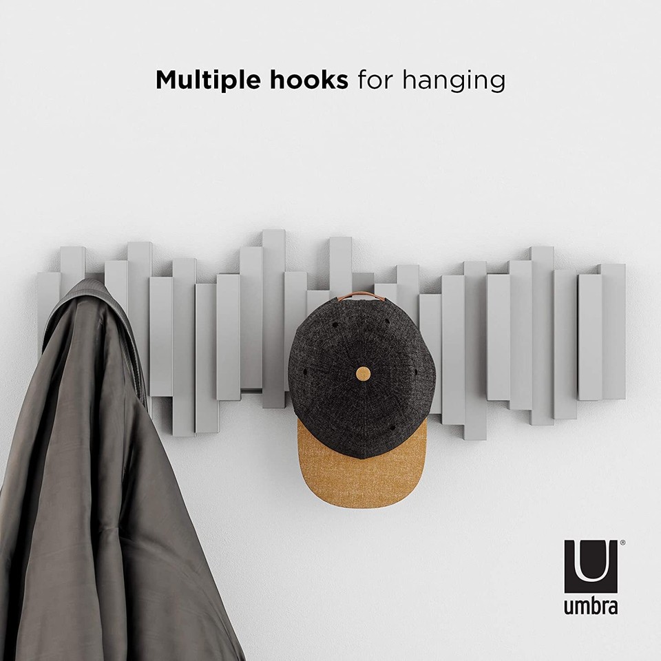 Umbra Sticks Multi Hook Coat Rack – Modern, Unique, Space-Saving Coat ...