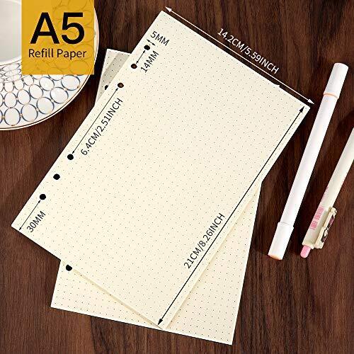 Refillable A5 Notebook Set 2 Pack Dotted Filler Paper 320 Pcs Index ...