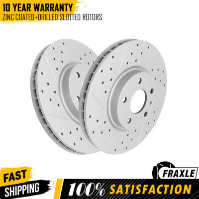 Front Drilled Disc Rotors for 2013-2020 Ford Fusion 2013-2016 Lincoln ...