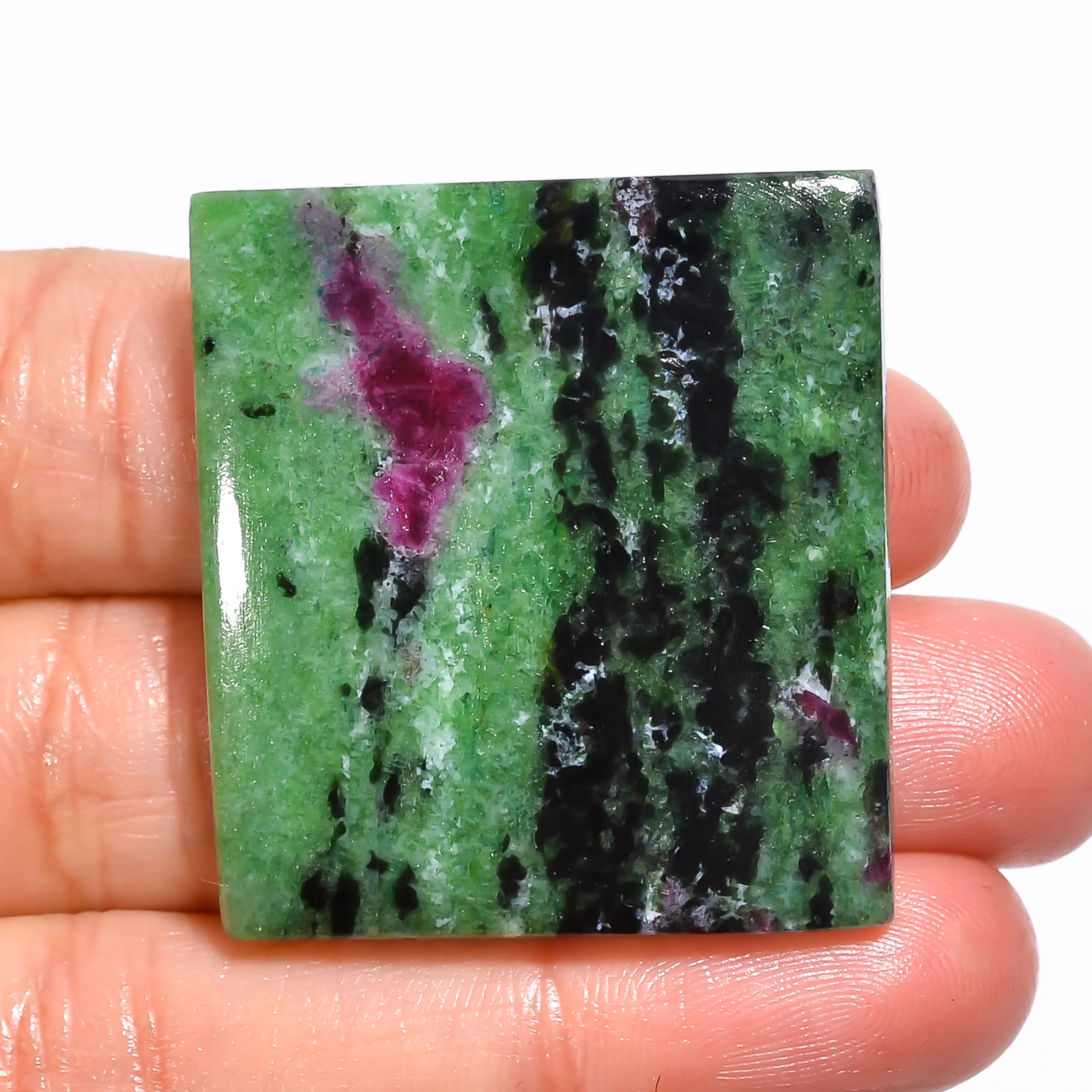 Natural Ruby Zoisite Rectangle Shape Cabochon Gemstone 87.5 Ct ...