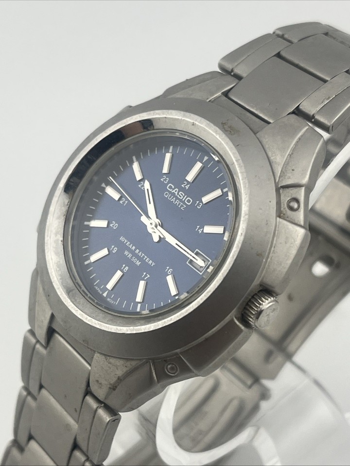 Casio Watch Men 2719 MTP-3050 Blue Dial 38mm Date 6.5" Band- New ...