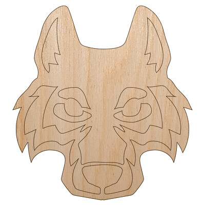 Wolf Head Unfinished Wood Shape Piece Cutout for DIY Craft Projects | eBay