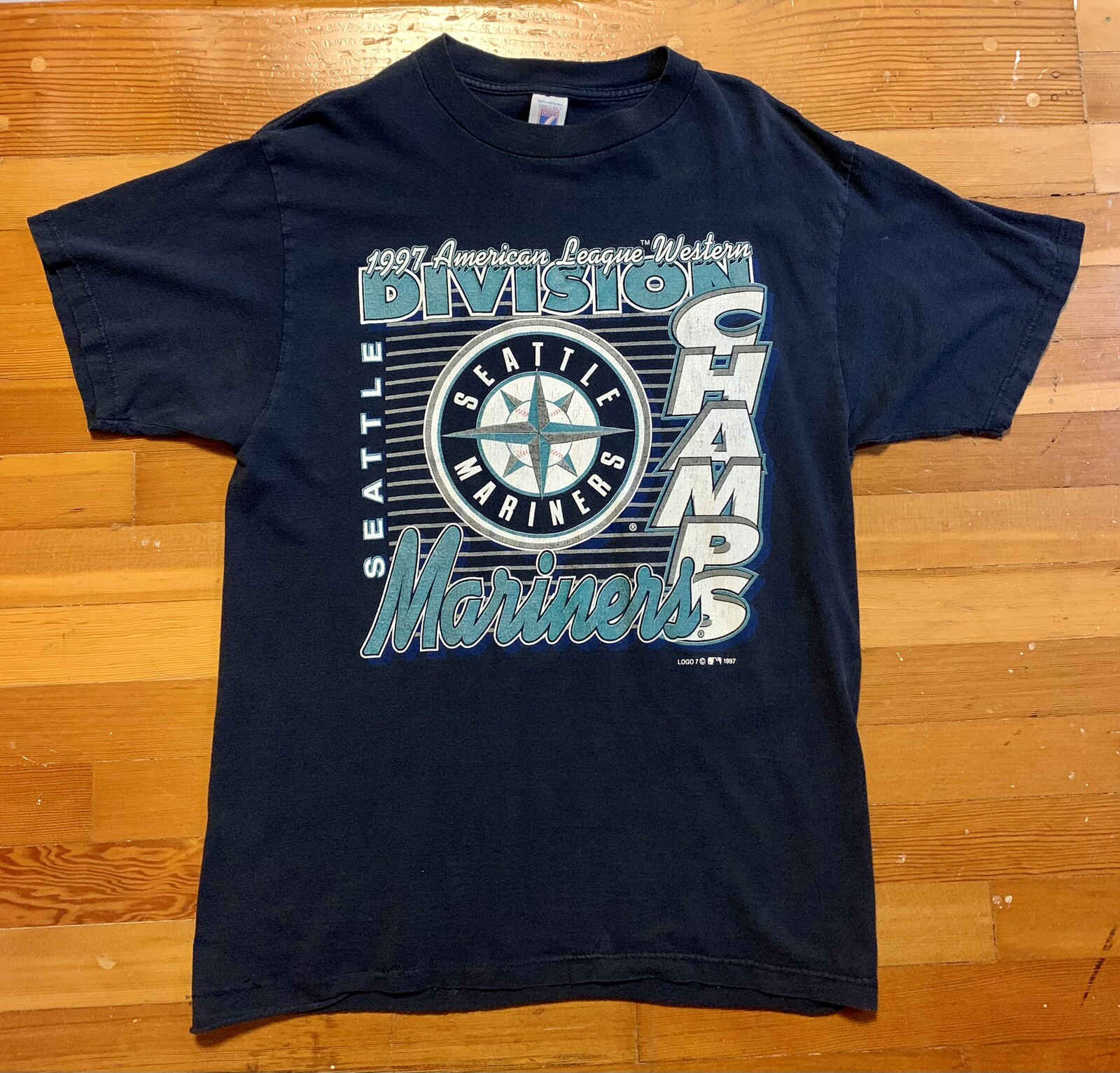 Vintage Seattle Mariners MLB Logo 7 1997 Division Cha… - Gem