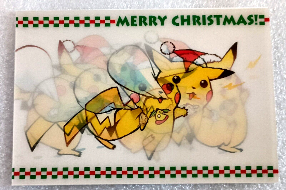 Pokemon Pikachu Santa 3d Lenticular Christmas Card NOS New Bag 2000s ...