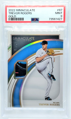 /10 Trevor Rogers PSA 9 2022 Immaculate Patch POP 1 Gold #87 SP Marlins ...