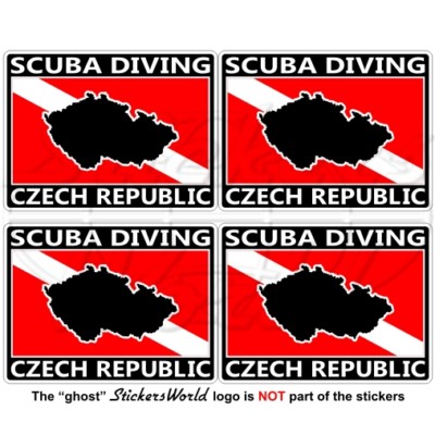 CZECH RÉPUBLIQUE SCUBA DIVING Drapeau-Carte Forme, 50mm Vinyle ...