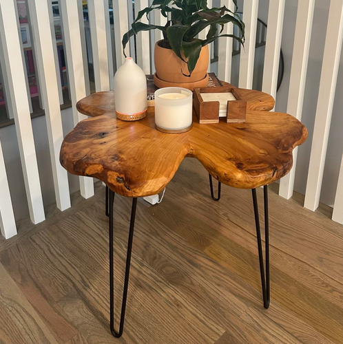 Cedar Wood Coffee Table Unique Tree Stump Mid Century Log Cabin Sofa ...